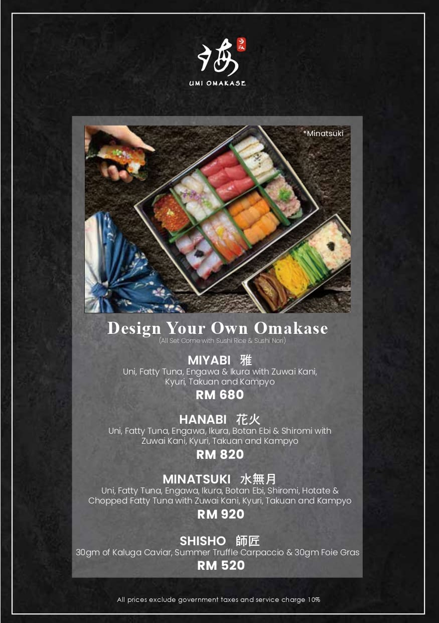Umi Omakase – Omakase Kuala Lumpur (KL), Selangor, Malaysia :: Menu
